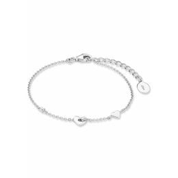 s.Oliver Silberarmband »Herz, 2017226« mit Zirkonia (synth.) Silber-925 + weiß 19 cm Armband im romantischen Style