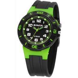 SINAR Quarzuhr Armbanduhr, Kinderuhr, Jungen, bis 10 bar wasserdicht, Geschenkidee schwarz Auff&auml;llige Armbanduhr