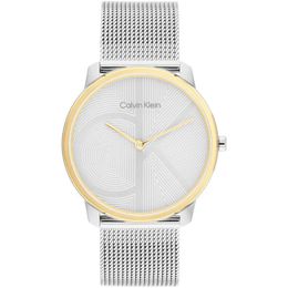 Calvin Klein Quarzuhr »CK ICONIC 35 mm« Armbanduhr, Damenuhr, Edelstahlarmband, analog silberfarben-silberfarben Geschmackvolle Damenarmbanduhr