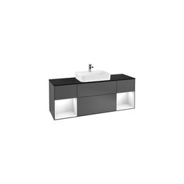 Villeroy & Boch V&B Waschtischunterschrank Wandbeleuchtung Finion 160cm, Pl b m, Rg g wh. Lac, Anthrac. m ; Villeroy & Boch (G452GFGK)