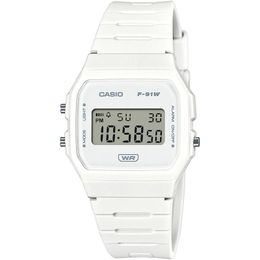 CASIO TIMELESS COLLECTION Chronograph Quarzuhr, Armbanduhr, Damenuhr, Herrenuhr, Digitaluhr, Resinarmband weiß-weiß, grau Moderner Chronograph für...