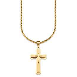 Bruno Banani Kette mit Anhänger »Schmuck Geschenk Halskette Kreuz Venezianerkette« gelbgoldfarben Kette mit symbolträchtigen Anhänger »Kreuz« ist...