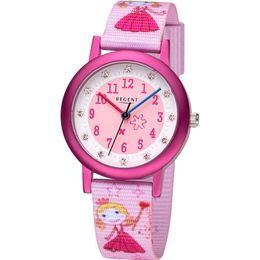 Regent Uhren REGENT Quarzuhr Armbanduhr, Kinderuhr, Lernuhr, M&auml;dchen, Schulanfang, Geschenkidee rosa-pink Putzige Kinderarmbanduhr