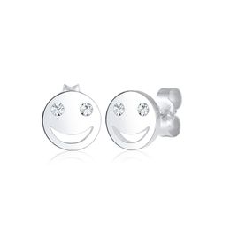 Elli Paar Ohrstecker »mit Smiling Face 925 Silber, mit Kristallen von Swarovski « Silber onesize Coole Smiling Ohrringe für Damen und Mädchen
