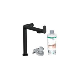 Hansgrohe Sp&uuml;ltisch-Einhebelmischer Aqittura M91 1jet, Starter Set, mattschwarz (76802670)