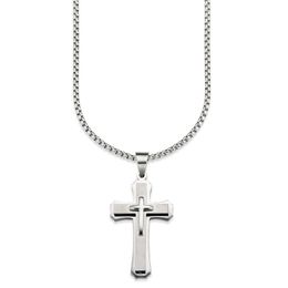 Bruno Banani Kette mit Anhänger »Schmuck Geschenk Halskette Kreuz Venezianerkette« edelstahlfarben Kette mit symbolträchtigen Anhänger »Kreuz« ist...