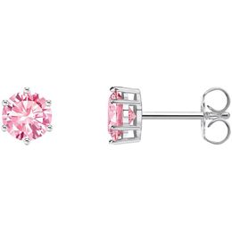 Thomas Sabo Paar Ohrstecker »Schmuck Silber 925 Ohrringe Solitär, H2300« mit Zirkonia (synth.) silberfarben-pink + pink 7 mm Ohrstecker mit Stein
