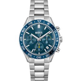 BOSS Multifunktionsuhr &raquo;RUNNER FOR HER&laquo; Quarzuhr, Damenuhr, Armbanduhr, Datum, Edelstahlarmband silberfarben Elegante Damenmultifunktionsuhr