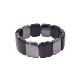 Firetti Armband »Schmuck Geschenk Armschmuck Armkette Farbstein Hämatit Onyx« Made in Germany - mit Onyx, Hämatit schwarz-grau + schwarz-grau 20 cm...