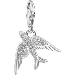 Thomas Sabo Charm-Einhänger »Vogel, 1857-051-14« mit Zirkonia (synth.) silberfarben-weiß + weiß Charm-Anhänger Vogel