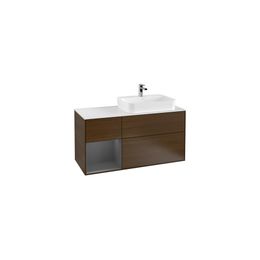 Villeroy & Boch V&B Waschtischunterschrank Finion 120cm, Pl w m, Rg li Anthrac. m, wal ven ; Villeroy & Boch (F391GKGN)