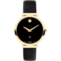 Movado Automatikuhr &raquo;MUSEUM Classic Automatic 32 mm, 0607676&laquo; Armbanduhr, Damenuhr, mechanische Uhr, Swiss Made, Saphirglas schwarz Elegante...