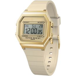 Ice Watch Ice-Watch Damen ice-watch Chronograph &raquo;ICE digit retro - Small&laquo; Armbanduhr, Quarzuhr, Damenuhr, Silikonarmband, Datum beige