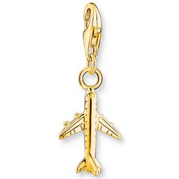 Thomas Sabo Charm-Einhänger »Flugzeug, 2012-413-39« gelbgoldfarben Vergoldeter Charm-Anhänger mit 3D-Flugzeugmotiv