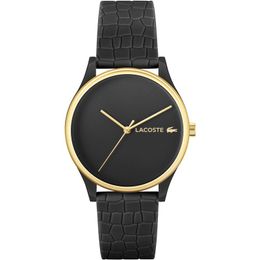 Lacoste Quarzuhr »CROCODELLE« Armbanduhr, Damenuhr, Mineralglas, analog, Silikonarmband schwarz Stilvolle Damenarmbanduhr