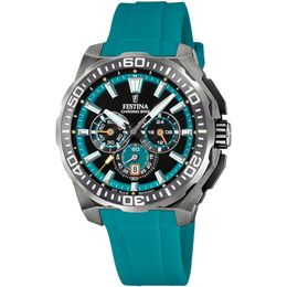 Festina Chronograph &raquo;Chrono Bike 2025&laquo; Quarzuhr, Armbanduhr, Herrenuhr, analog, Tag, Stoppfunktion petrol Sportiver Herrenchronograph