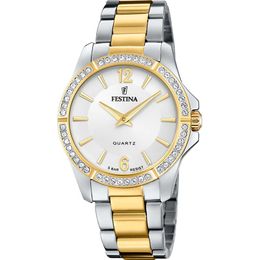 Festina Damen Quarzuhr &raquo;Mademoiselle&laquo; Armbanduhr, Damenuhr, Edelstahlarmband silber