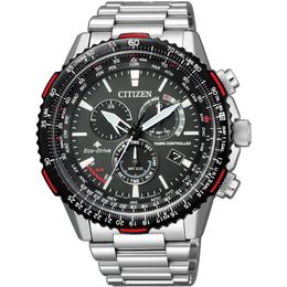 Citizen Funkchronograph »Promaster Sky« Armbanduhr, Herrenuhr, Solar, Stoppfunktion, bis 20 bar wasserdicht silberfarben-schwarz Topaktueller...