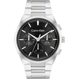 Calvin Klein Multifunktionsuhr »ARCHITECTURAL MULTI« Quarzuhr, Armbanduhr, Herrenuhr, Datum, Edelstahlarmband silberfarben-schwarz Klassische...