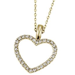 Firetti Kette mit Anhänger »Schmuck Geschenk Gold 375 Gold 585 Halsschmuck Halskette Herz« mit Tsavorit, Rubin, Saphir oder Brillanten Brillanten...