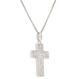Firetti Kette mit Anhänger »Schmuck Geschenk Silber 925 Halsschmuck Halskette Venezianer Kreuz« mit Zirkonia (synth.) silberfarben-weiß Zeitlose...
