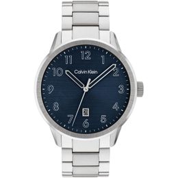 Calvin Klein Quarzuhr »Minimalistic Pilot« Armbanduhr, Herrenuhr, Edelstahlarmband, analog, Tag edelstahlfarben Zeitlose Herrenarmbanduhr