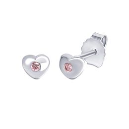 Firetti Paar Ohrstecker »Schmuck Geschenk Silber 925 Ohrschmuck Herz« mit Zirkonia (synth.) silberfarben-pink + pink Basic Herz Ohrstecker