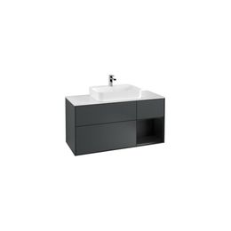 Villeroy & Boch V&B Waschtischunterschrank Wandbeleuchtung Finion 120cm, Pl w m, Rg re bla m, md bl. m Lac ; Villeroy & Boch (G421PDHG)