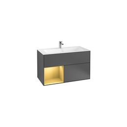Villeroy & Boch V&B Waschtischunterschrank Wandbeleuchtung Finion 99,6x59,1cm, Reg li gol m, Anthrac. matt ; Villeroy & Boch (G030HFGK)