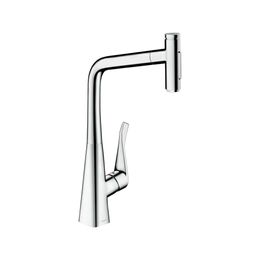Hansgrohe Sp&uuml;ltisch-Einhebelmischer 320 Metris Select M71 mit Ausziehbrause, 2jet, sBox, chrom (73816000)