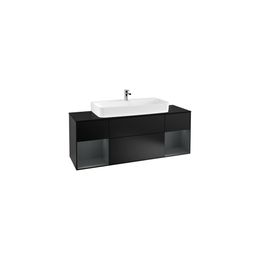 Villeroy & Boch V&B Waschtischunterschrank Finion 160cm, Reg md m Lac, Black matt lacquer ; Villeroy & Boch (F212HGPD)