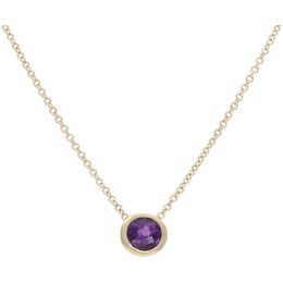 Firetti Kette mit Anhänger »Schmuck Geschenk Gold 585 Halsschmuck Halskette Erbskette Solitär« mit Peridot oder Amethyst gelbgoldfarben-lila...