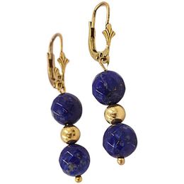 Firetti Paar Ohrhänger »Schmuck Geschenk Silber 925 Ohrschmuck Ohrringe Edelsteine« Made in Germany - mit Lapislazuli gelbgoldfarben-blau + blau 8...