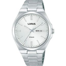 Lorus Quarzuhr Armbanduhr, Damenuhr, Herrenuhr, Edelstahlarmband, analog, Datum silberfarben-weiß Zeitlose Armbanduhr für Sie & Ihn