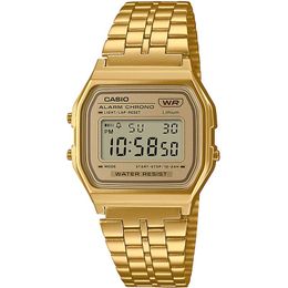 CASIO VINTAGE Chronograph Quarzuhr, Armbanduhr, Damenuhr, Herrenuhr, Digitaluhr, Edelstahlarmband goldfarben-gelbgoldfarben Eleganter Chronograph...