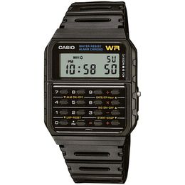 CASIO VINTAGE Chronograph Quarzuhr, Armbanduhr, Damen, Herren, retro, Taschenrechner, digital schwarz-goldfarben Cooler Chronograph für Sie & Ihn
