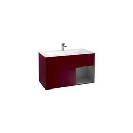 Villeroy & Boch V&B Waschtischunterschrank Wandbeleuchtung Finion 99,6x59,1cm, Reg re Anthrac. m, Peo Matt ; Villeroy & Boch (G040GKHB)