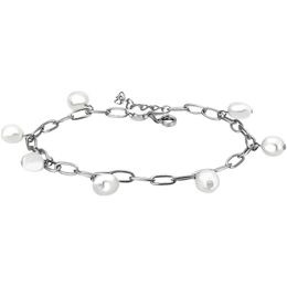 Firetti Armband »Schmuck Geschenk Silber 925 Armschmuck Armkette« mit Süßwasserzuchtperle silberfarben-weiß 19 cm Schönes Armband flexibel in der...