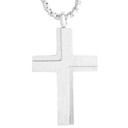 Firetti Kette mit Anhänger »Schmuck Geschenk Kreuz« edelstahlfarben Auffallend schöne Kette mit markantem Kreuz-Anhänger