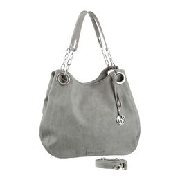 Bruno Banani Henkeltasche mit Schmuckanhänger und silberfarbenen Details grau