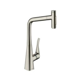 Hansgrohe Sp&uuml;ltisch-Einhebelmischer 320 Metris Select M71 m Ausziehbr., 2jet, sBox, Edelstahl-Optik (73816800)