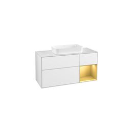 Villeroy & Boch V&B Waschtischunterschrank Wandbeleuchtung Finion 120cm, Pl w m, Reg re gol m, glo wh. Lac ; Villeroy & Boch (G301HFGF)