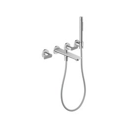 Hansgrohe 3-Loch-Wannenarmatur Axor Citterio cubic cut, chrom, UP Wandmontage (49481000)
