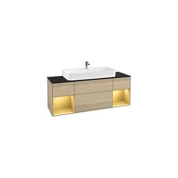 Villeroy & Boch V&B Waschtischunterschrank Finion 160cm, Reg Gold matt lacquer, Oak Veneer ; Villeroy & Boch (F212HFPC)