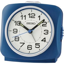 Seiko Quarzwecker »QHE194L« Wecker, Piepalarm, durchlaufende Sekunde, Schlafzimmer, Reisewecker blau Formschöner Wecker