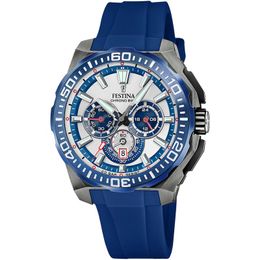 Festina Chronograph »Chrono Bike 2025« Quarzuhr, Armbanduhr, Herrenuhr, analog, Tag, Stoppfunktion blau Sportiver Herrenchronograph