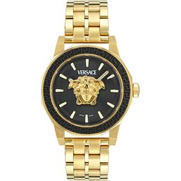 Versace Quarzuhr »MEDUSA DECO GENT« Armbanduhr, Herrenuhr, Swiss Made, Saphirglas, Edelstahlarmband, analog goldfarben Ausdrucksstarke Armbanduhr...