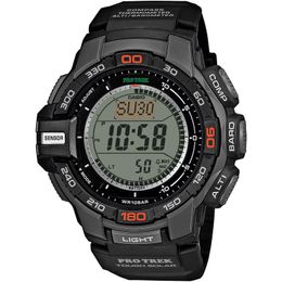 Casio PRO TREK Chronograph Quarzuhr, Armbanduhr, Herrenuhr, Funk, Solar, Stoppfunktion, Weltzeit schwarz Funktionaler Chronograph für Herren