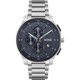 BOSS Chronograph »PEAK 2.0« Quarzuhr, Armbanduhr, Herrenuhr, Edelstahlarmband, analog, Tag silberfarben Markanter Herrenchronograph