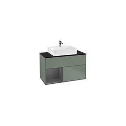 Villeroy & Boch V&B Waschtischunterschrank Finion 100, Pl w m, Rg l Anthrac. m, Oli. m Lac ; Villeroy & Boch (F112GKGM)